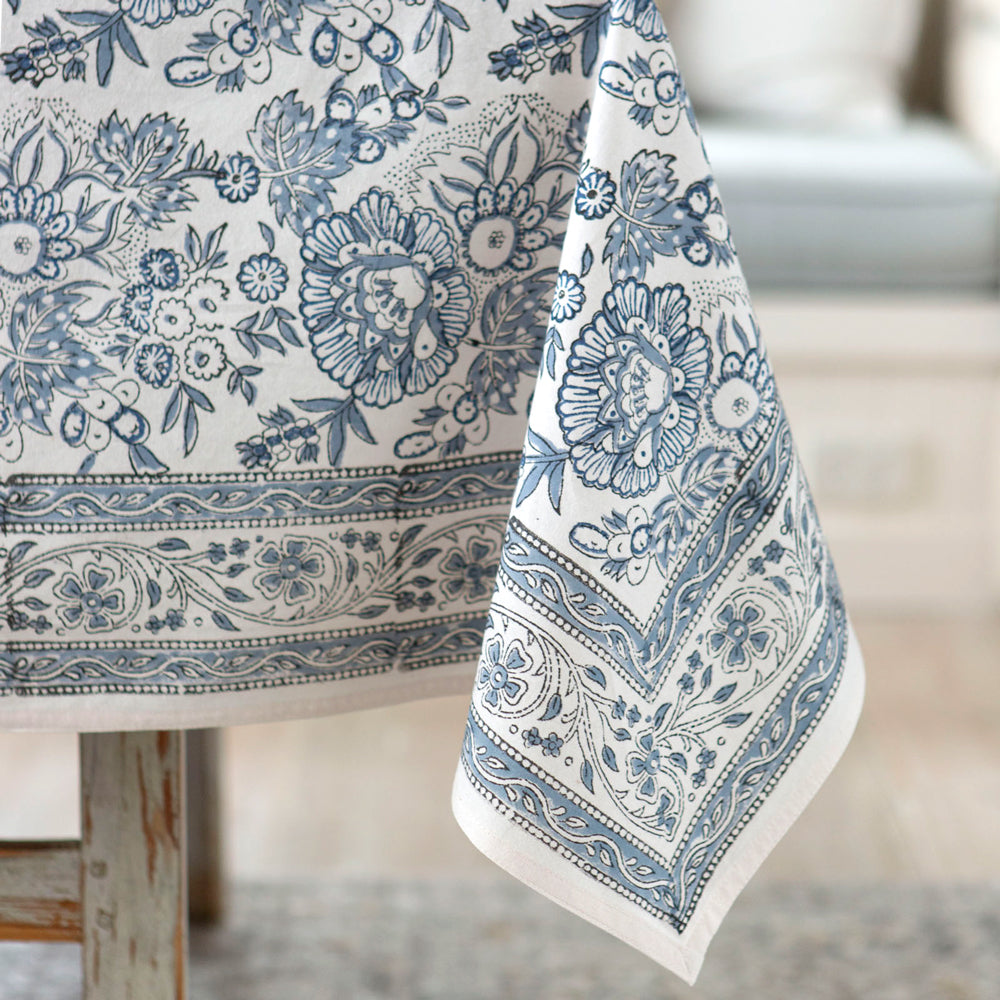 Perri Block Printed Tablecloth | Pepperwhites by Tara Dennis