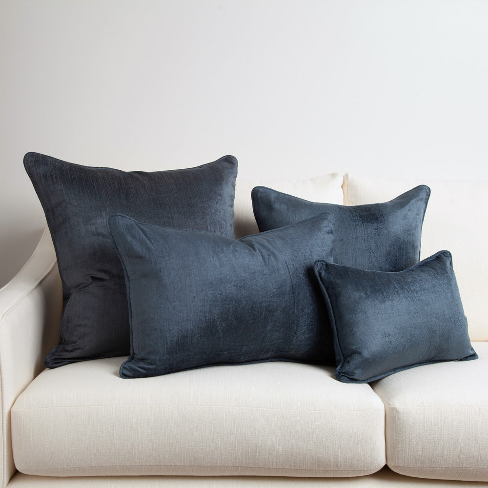Crushed Velvet Cushion - Atlantic Blue - 40x60cm | Pepperwhites ...