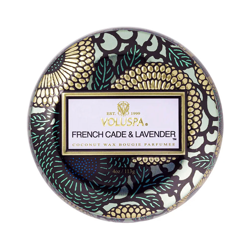 Voluspa French Cade & Lavender Tin Candle | Pepperwhites by Tara Dennis