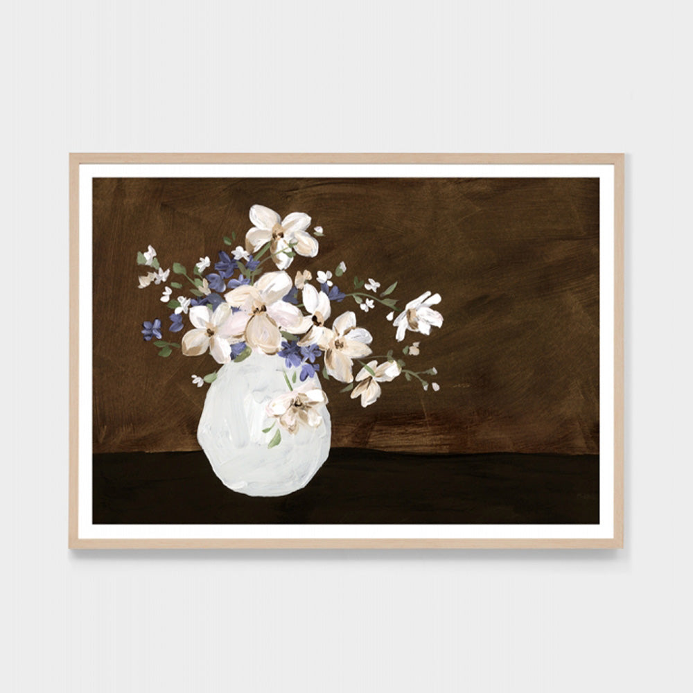 Floral Arrangement Nutmeg Print – Pepperwhites by Tara Dennis