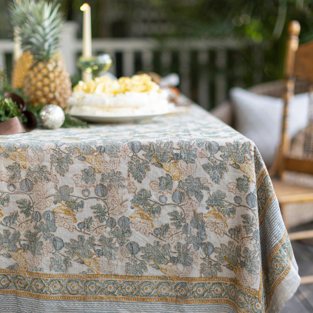 Vivienne Linen Tablecloth | Pepperwhites by Tara Dennis