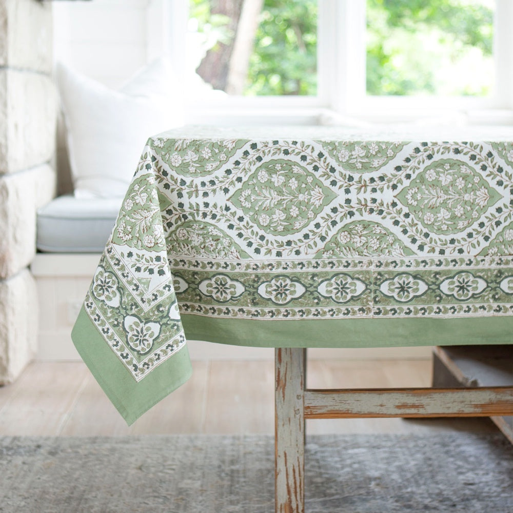 Florence Block Printed Tablecloth | Pepperwhites by Tara Dennis