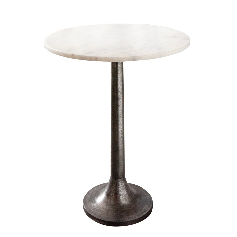Soho Side Table Tall Ant. Silver Base | Pepperwhites – Pepperwhites by ...